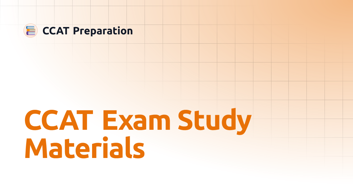 CCAT Exam Study Materials | CCAT Preparation